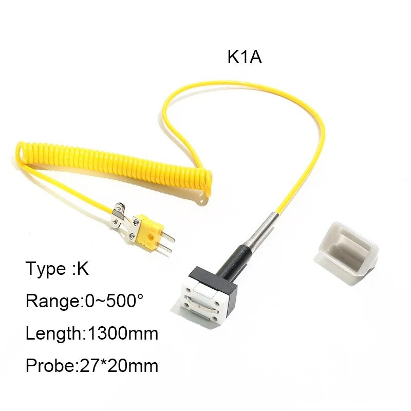 Датчик температуры K1A тип K, 0-500°C, 1300 мм, 27x20 мм