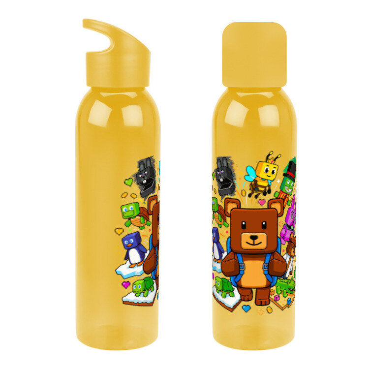 Бутылка для воды «super bear adventure супер беар адвенчер SBA мишка» (желтый)