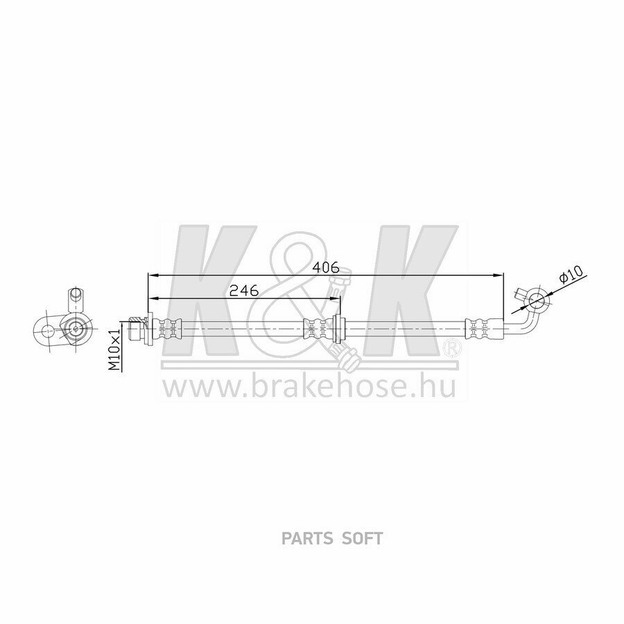 FT1079 K&K Тормозной шланг K&K FT1079 | цена за 1 шт