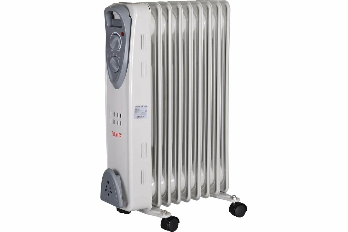 Масляный радиатор Ресанта ОМ-9Н 67/3/8, механическое управление, 9 секций