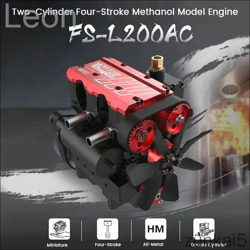 TOYAN Двигатель FS-L200AC 4-тактный двигатель с воздушным охлаждением 7Cc 4000-16500Rpm Рядный 2-цилиндровый нитродвигатель внутреннего сгорания