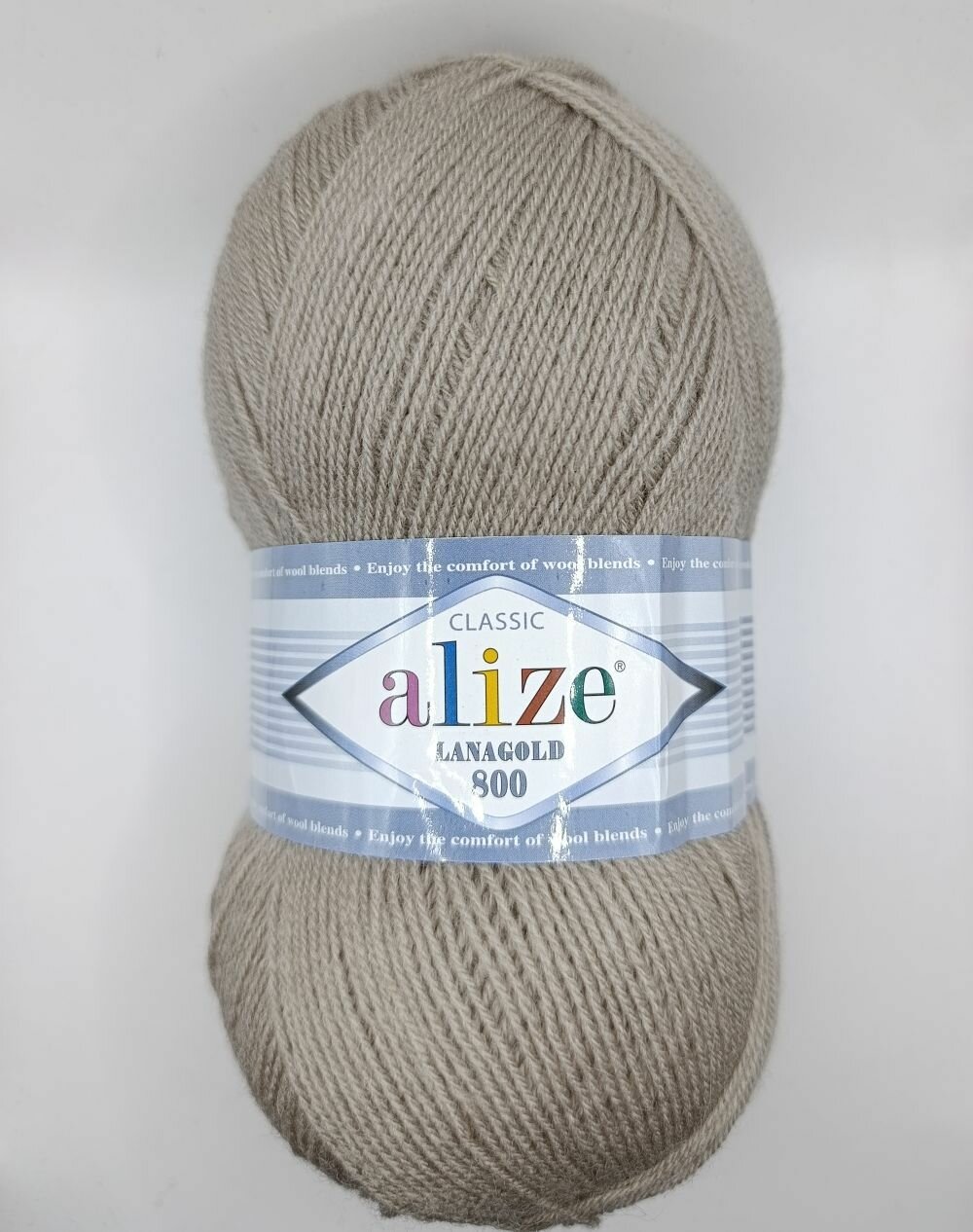 Пряжа для вязания Alize Lanagold 800 цвет 990 норка 100 гр/730 м 49% шерсть, 51% акрил