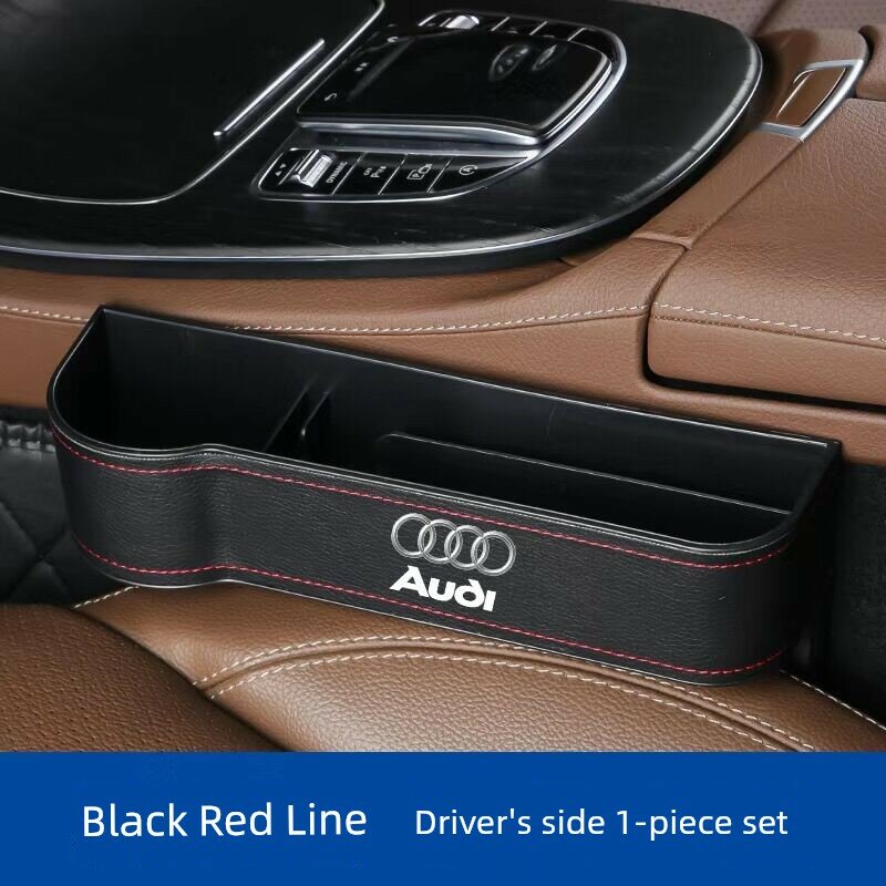 Органайзер для сиденья водителя Audi с черно-красной полосой, одиночный, подходит в зазор