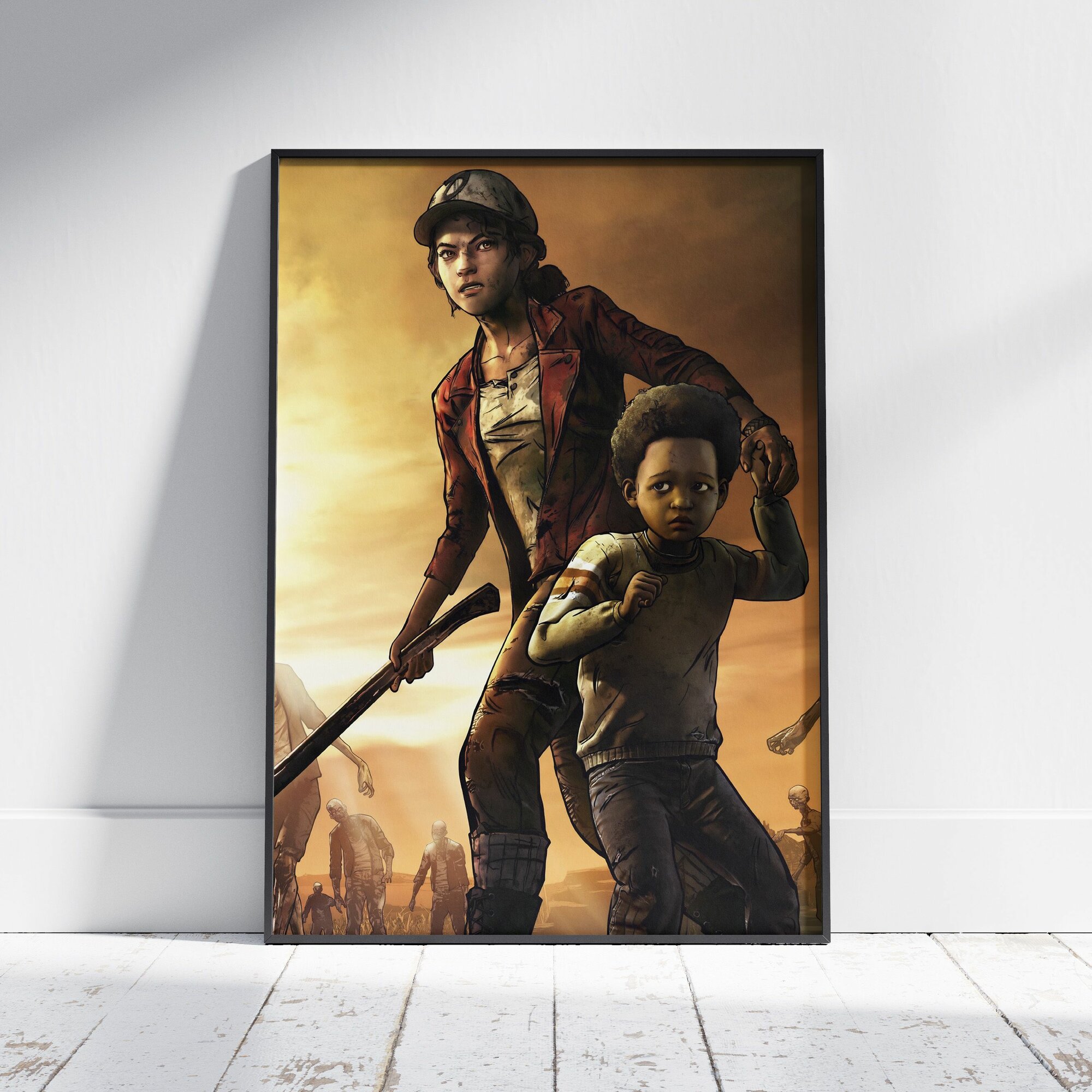 Плакат на стену для интерьера The Walking Dead (Клементина и Эй-Джей 2) - Постер по игре формата А4 (21x30 см)
