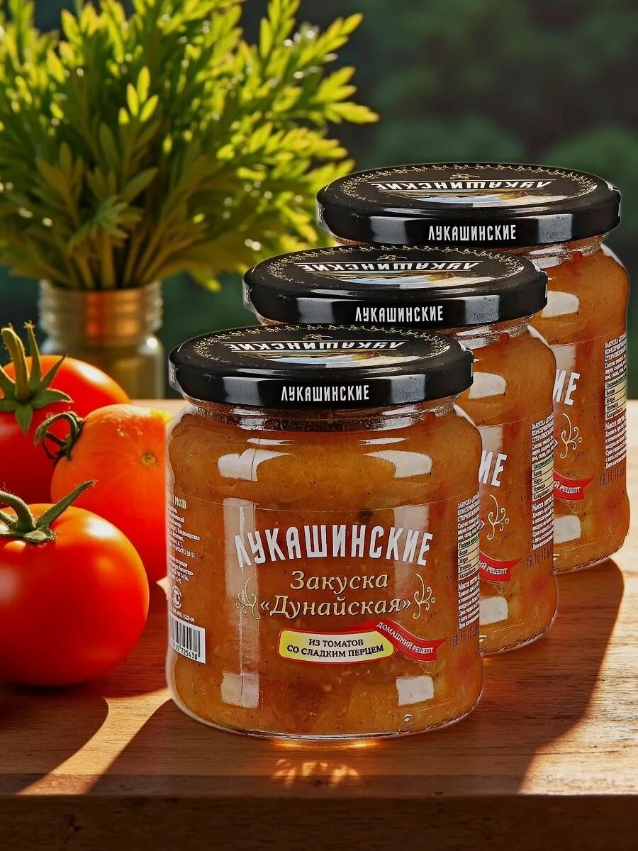 "Лукашинские" Закуска Дунайская из томатов со сладким перцем 450г (Набор из 3шт)