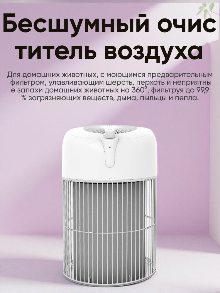 Бытовой очиститель воздуха для домашних животных с моющимся предварительным фильтром