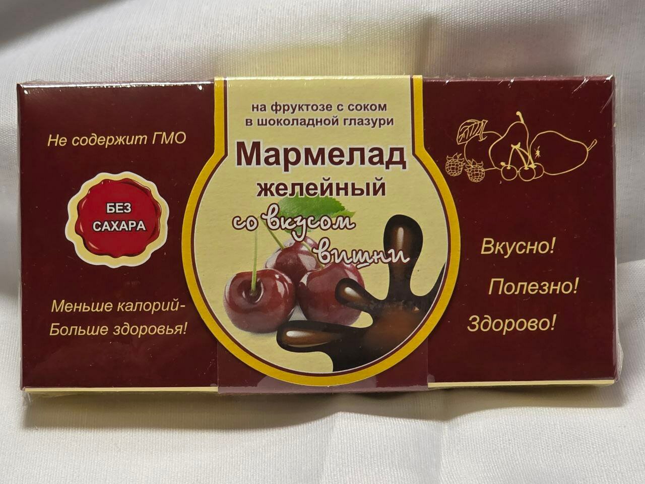 Мармелад желейный в шоколадной глазури со вкусом вишни 120 гр