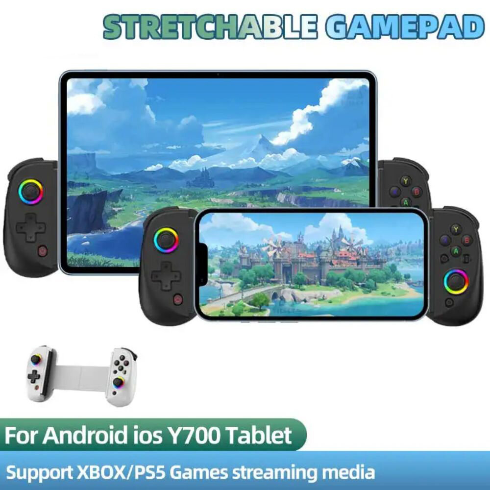 D8 Gaming Dual Hall Flexible RGB Controller Streaming Gamepad for Tablet Android PS4 Switch PC Joystick