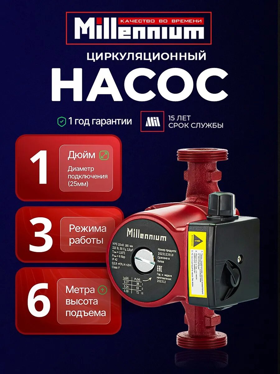 Насос циркуляционный MPS 25-60 (180мм)