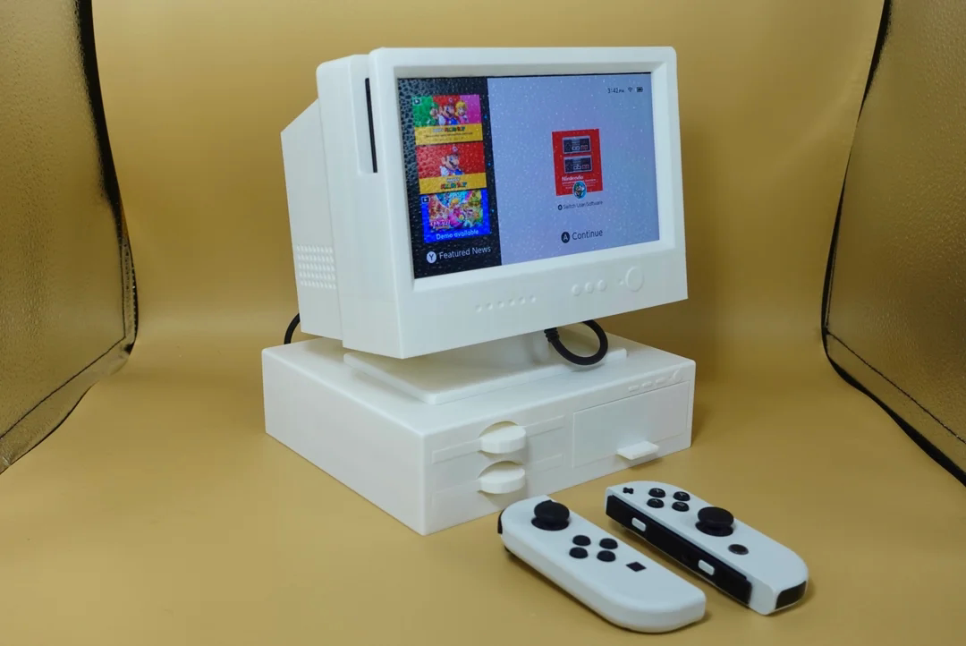 Ретро OLED дисплей подставка для Nintendo Switch с функцией зарядки, декоративный аксессуар для игрового набора