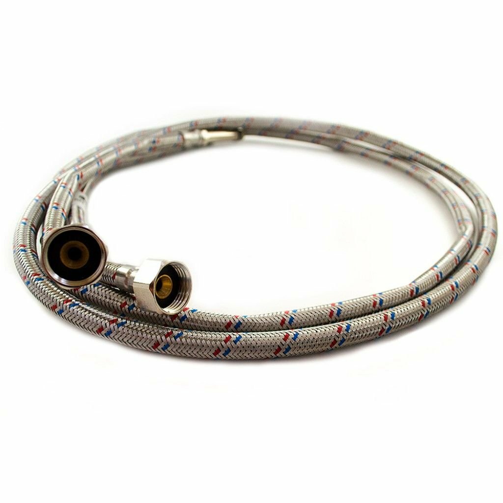 Подводка для воды ELKA М10-1/2" 0.4 м, пара, нержавеющая сталь, для смесителя, горячей и холодной воды, 16 атм.