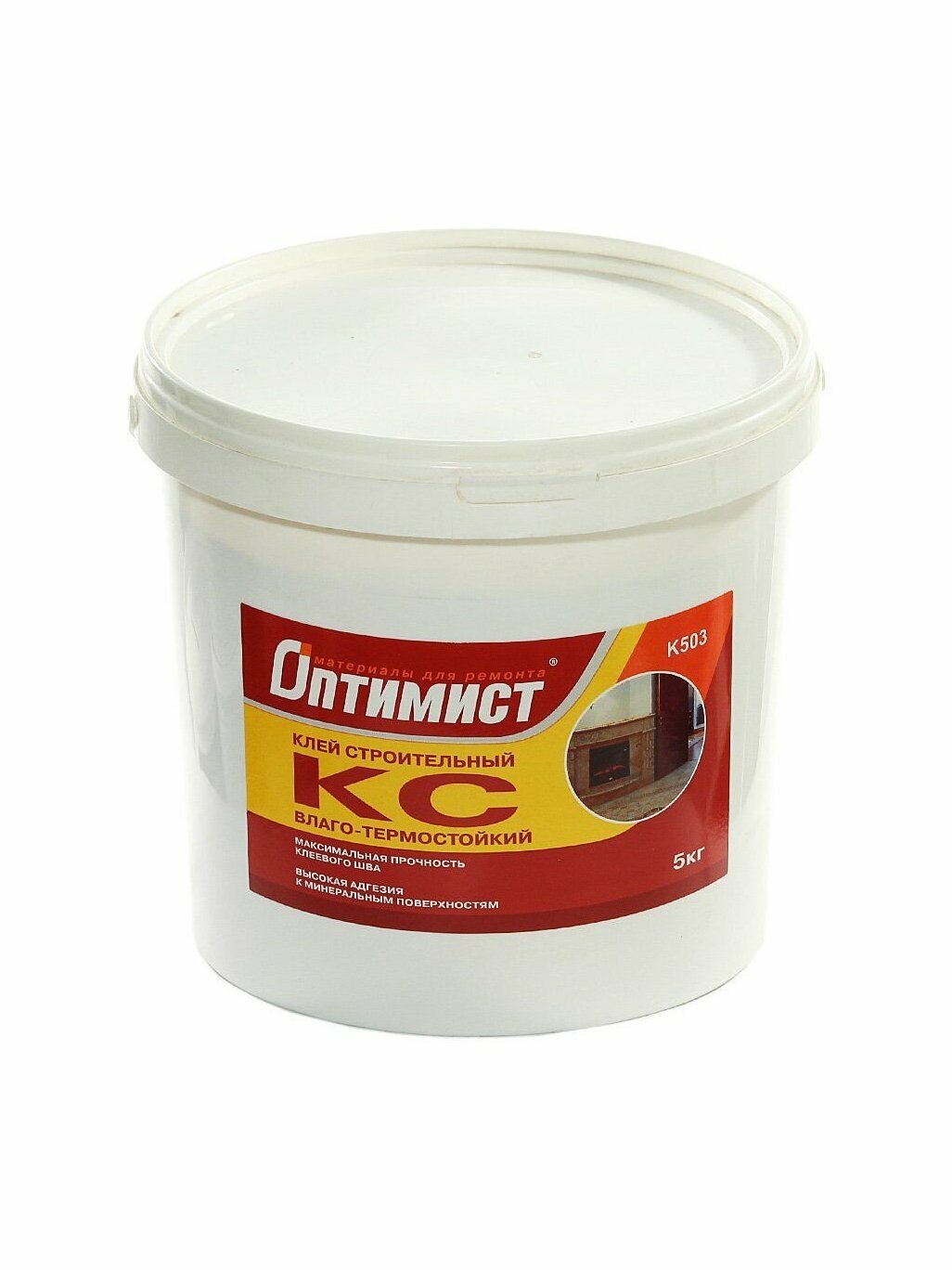 Клей строительный Оптимист КС K503, 5 кг, водостойкий, термостойкий, морозостойкий, однокомпонентный для внутренних работ