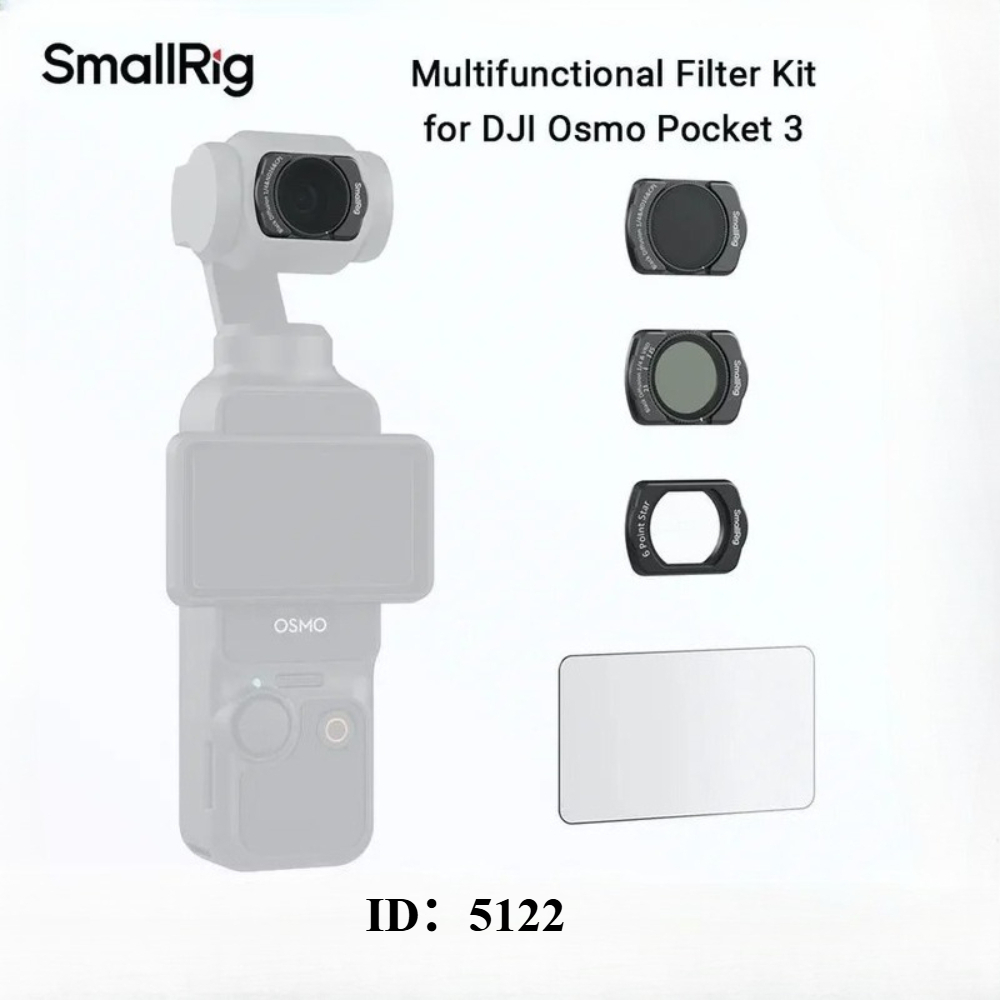 SmallRig 1/4 комплекта черных диффузионных фильтров ND16 и CPL для Osmo Pocket 3/4 с 6-точечным звездчатым фильтром-5122