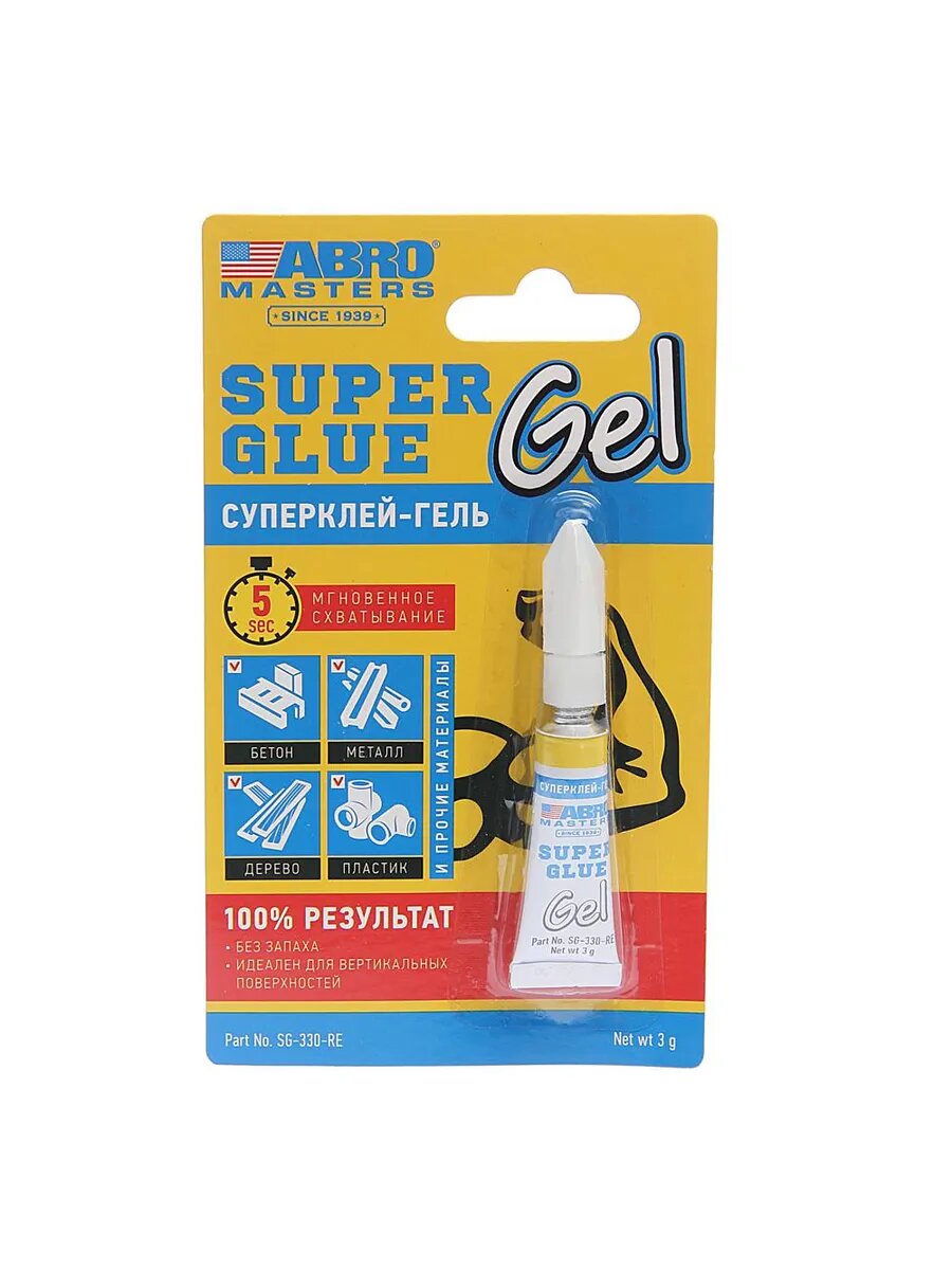 Клей-супер универсальный гель 3г Super Glue MASTERS ABRO