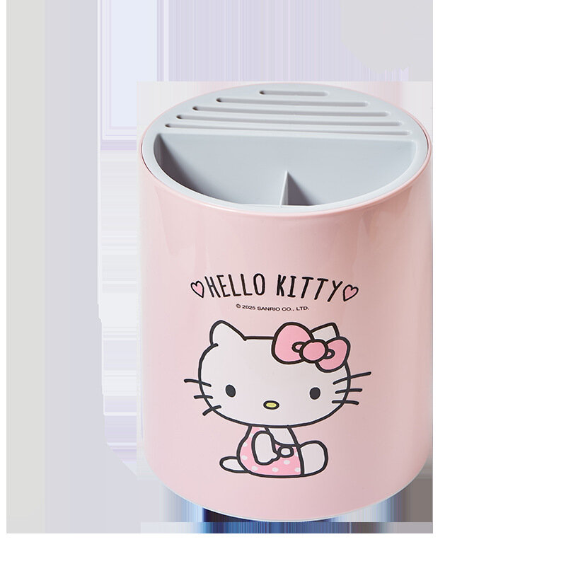 Оригинальная вращающаяся подставка для ножей Sanrio для кухонных столешниц, многофункциональный держатель для ножей, кухонных принадлежностей и палочек для еды, интегрированный ящик для хранения.