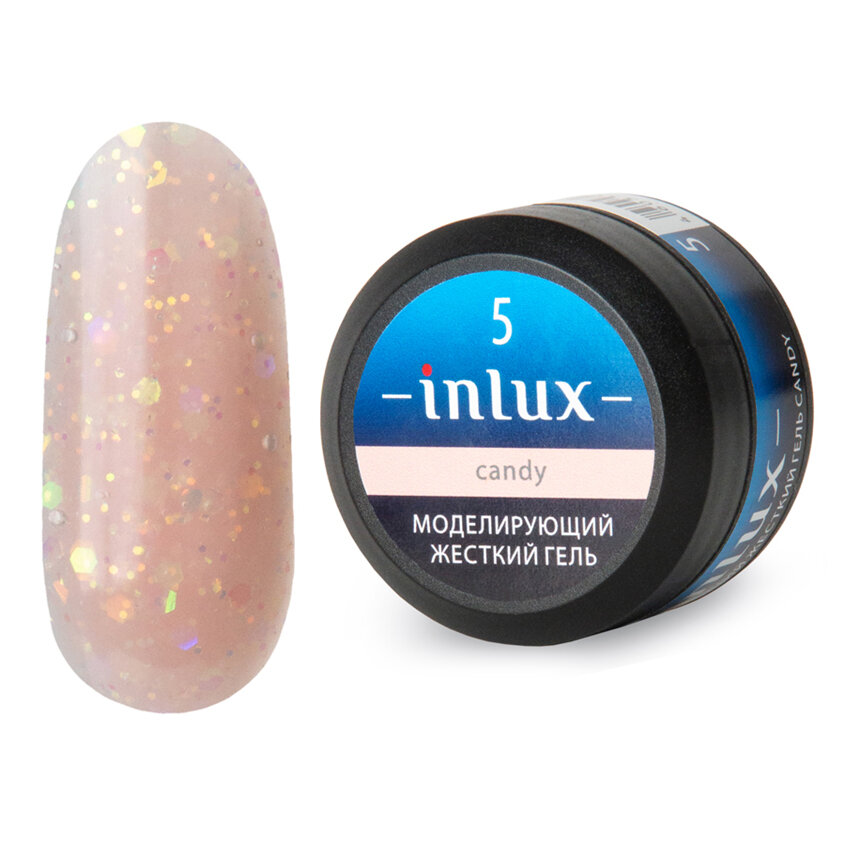 INLUX, Жесткий гель для наращивания CANDY № 5, 15 мл