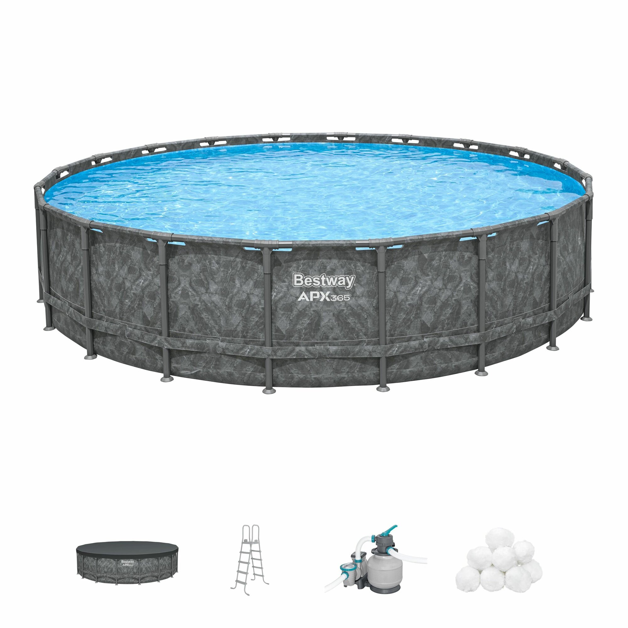 Каркасный бассейн Bestway 561JZ 671х132см "APX 365", песоч. фильтр-насос, лестница, тент