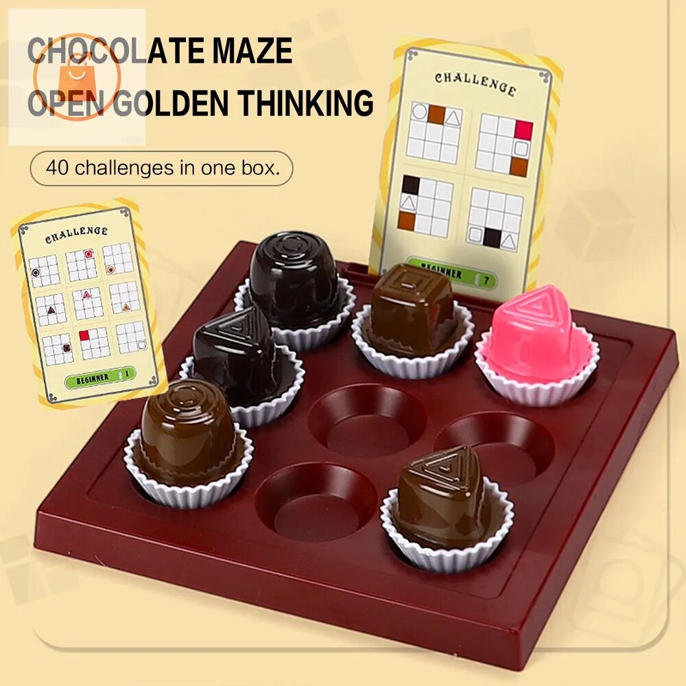 Обучающая игра Chocolate Maze Open Golden Thinking для развития логики и мышления 40 задач для детей