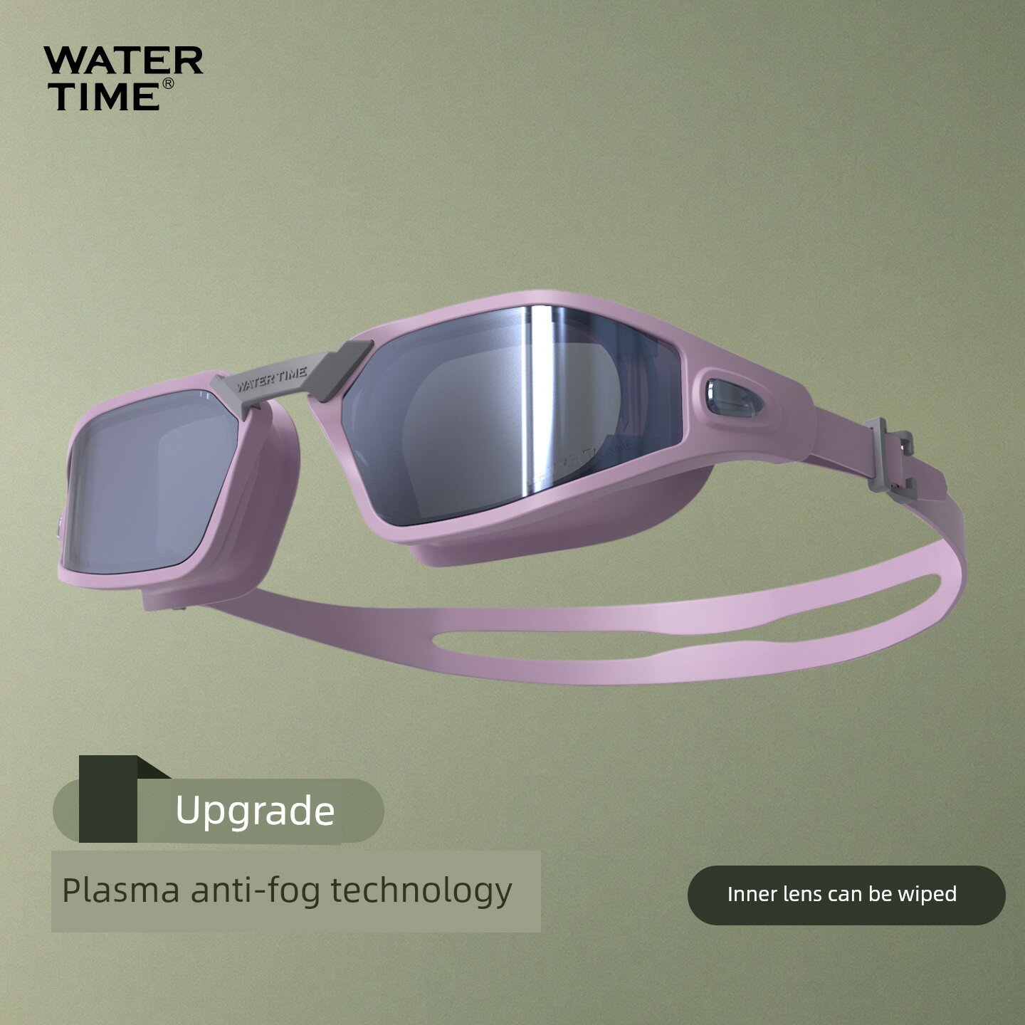 WaterTime Purple Cloud Upgrade Плавательные очки с плазменным антизапотеванием, влагозащита, легкий вес, унисекс, без