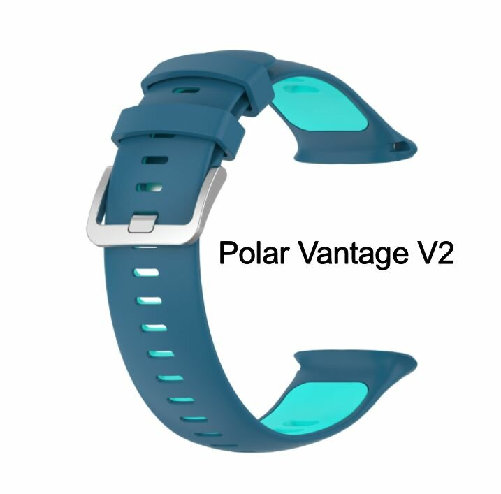 Сменный гипоаллергенный силиконовый ремешок для умных смарт-часов Polar Vantage V2 с функцией быстрой замены быстросъемный синий