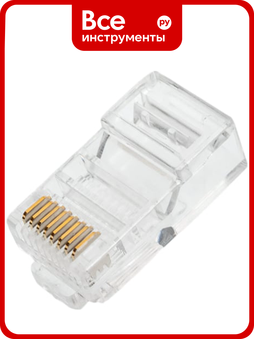 Коннектор Ripo rj-45 (8p8c) cat.5e, покрытие 3мкд, универсальные ножи 003-400021, соединения