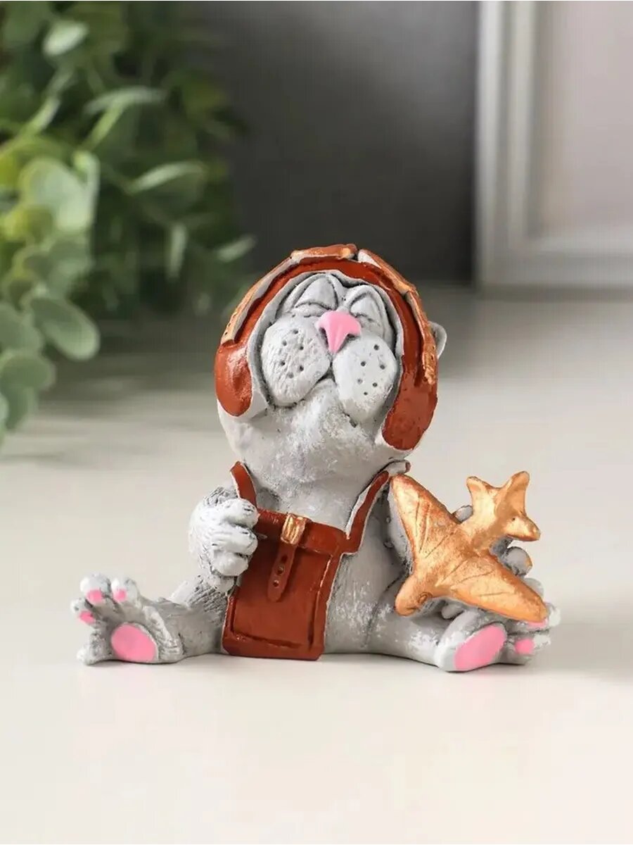 Оригинальная фигурка кота-пилота для коллекции и подарка