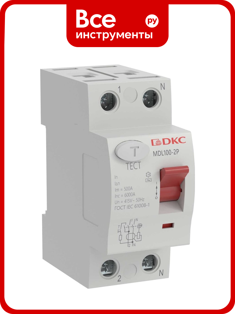Устройство защитного отключения DKC узо вдт yon max mdl100, 2p, 30ma, 40a, тип ас
