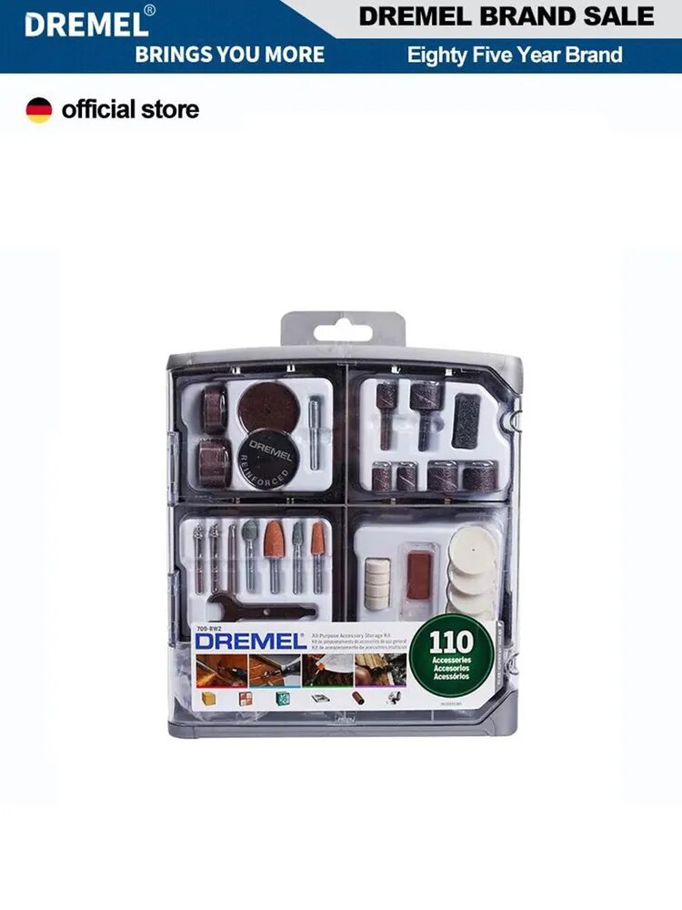 Dremel 709-02 из 110 предметов Универсальный набор принадлежностей для вращающегося инструмента