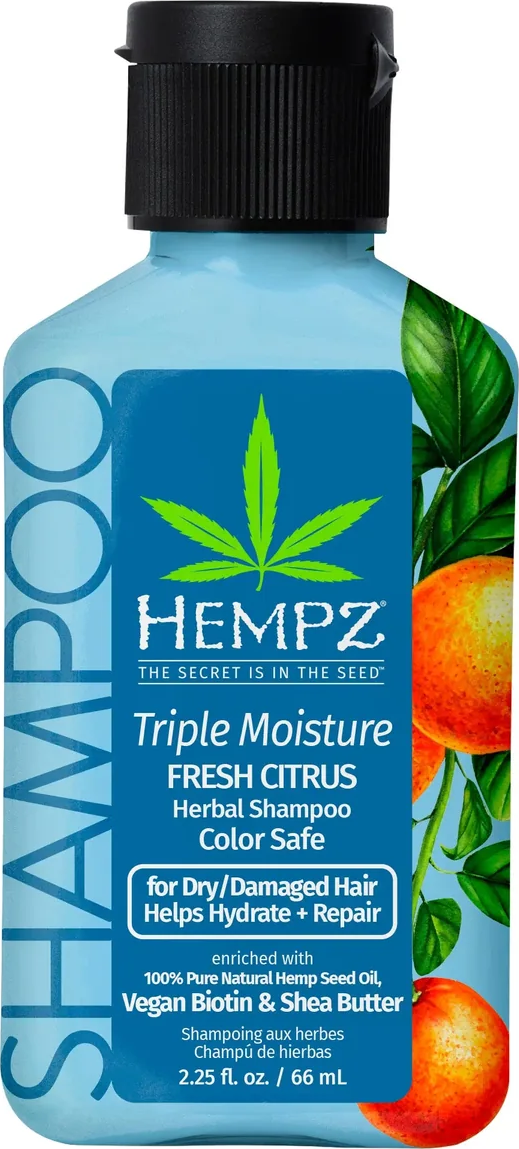 HEMPZ Шампунь растительный "Тройное увлажнение" 66 мл Triple Moisture Daily Herbal Replenishing Shampoo 66 75ml