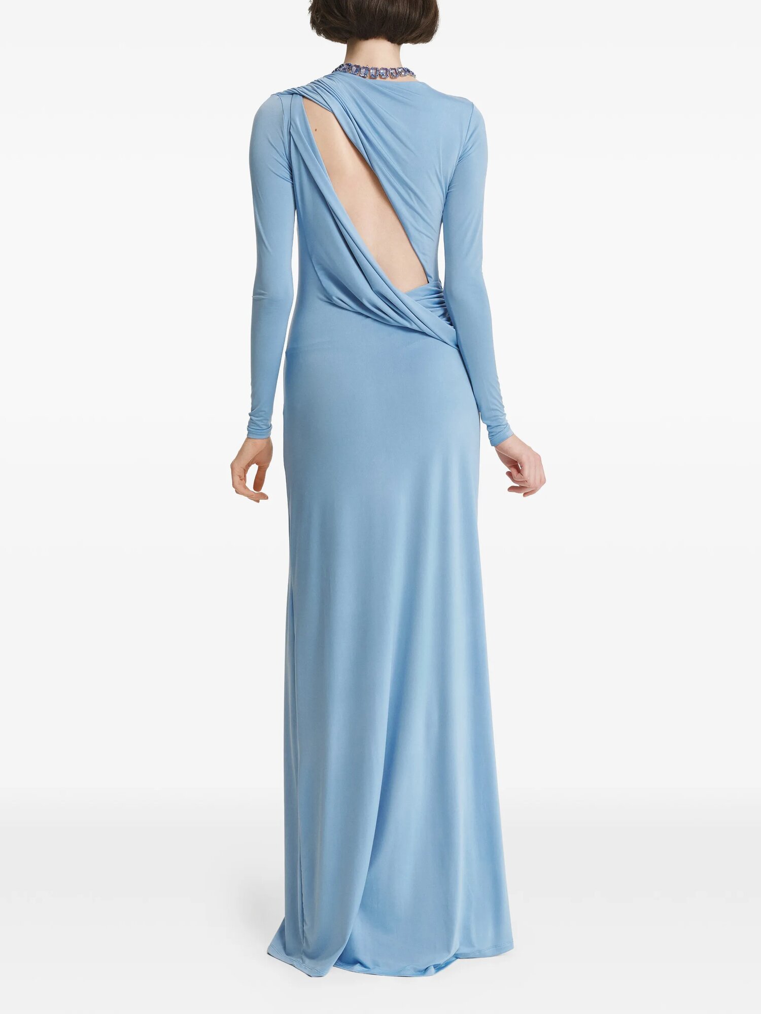 Платье  Ruched open-back maxi dress, размер 46, синий — фото 1