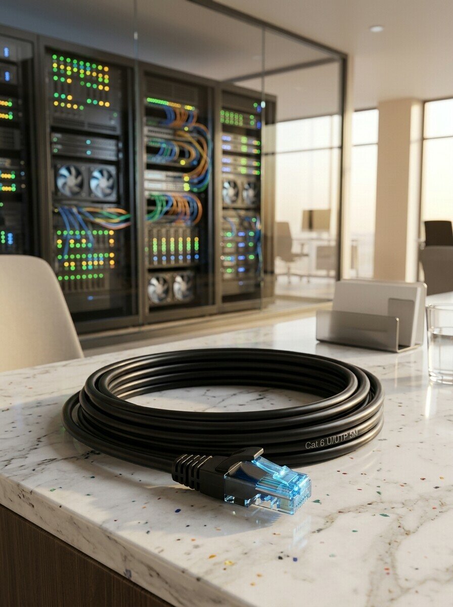 Кабель сетевой Cat 6 U/UTP Ethernet Cable. Длина: 5м. Цвет: черный
