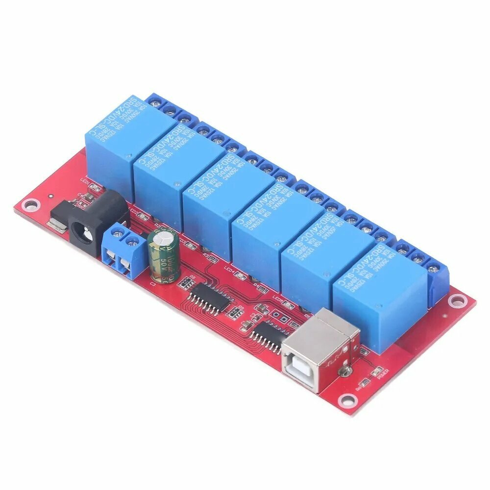 6-канальный USB-релейный модуль