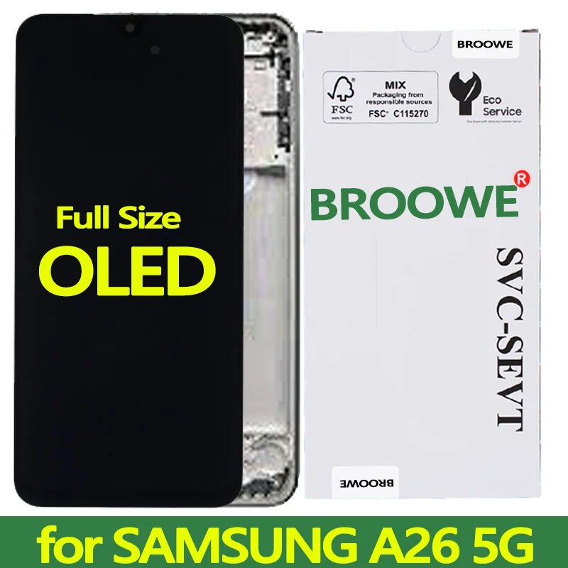 6,7-дюймовый полноразмерный OLED-дисплей для Samsung A26 5G A266B A266E A266B/DS A266E/DS ЖК-дисплей с дигитайзером сенсорного экрана в сборе