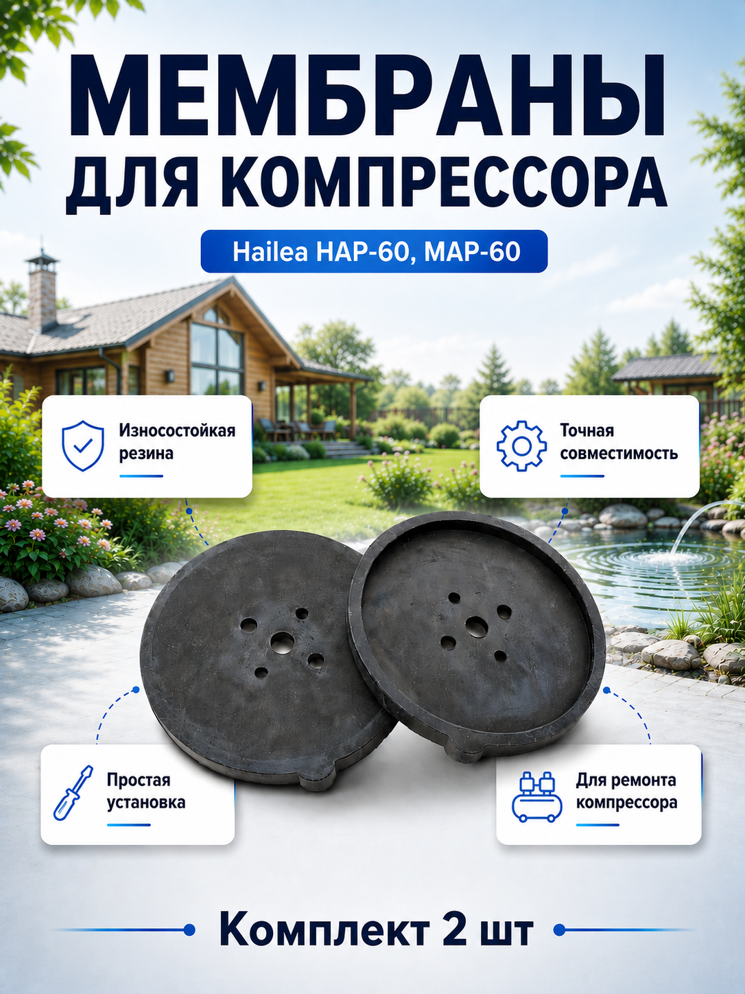 Мембраны (диафрагмы) для компрессора HAILEA HAP-60