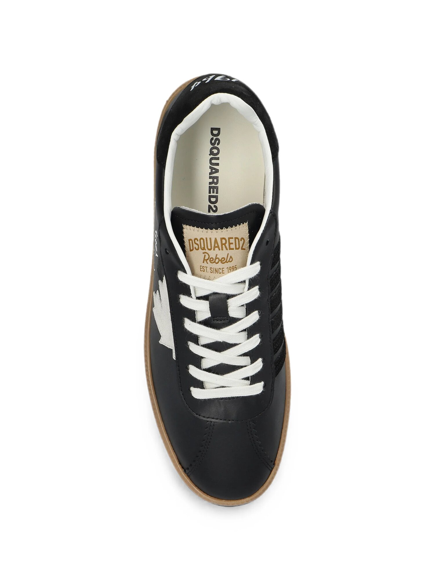 Кроссовки DSQUARED2 Rebels leather sneakers, размер 40.5, черный — фото 1