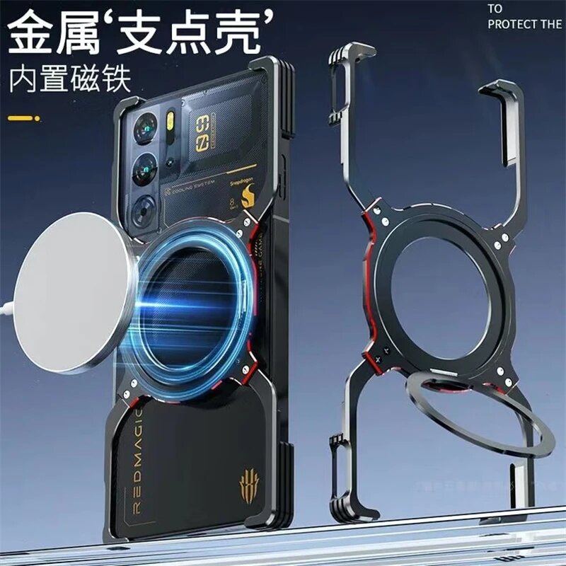 Магнитный чехол для Nubia Redmagic 10 Pro Plus 9S 10s Red Magic 9 Pro+ Black Red, RedMagic 10S Pro