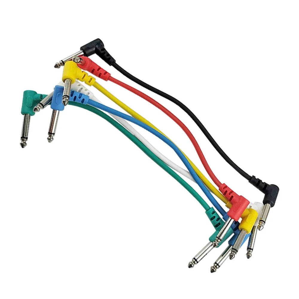 6 шт, аудиокабель для педали эффектов, прямые разъёмы, медь 15cm 6pcs