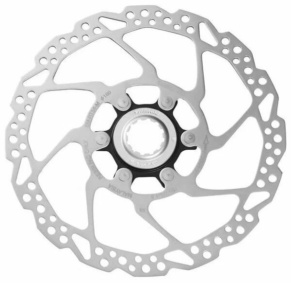 Тормозной диск Shimano RT54, 180мм, C.Lock, внешн. Шлицы стоп. кольца только для пласт колод