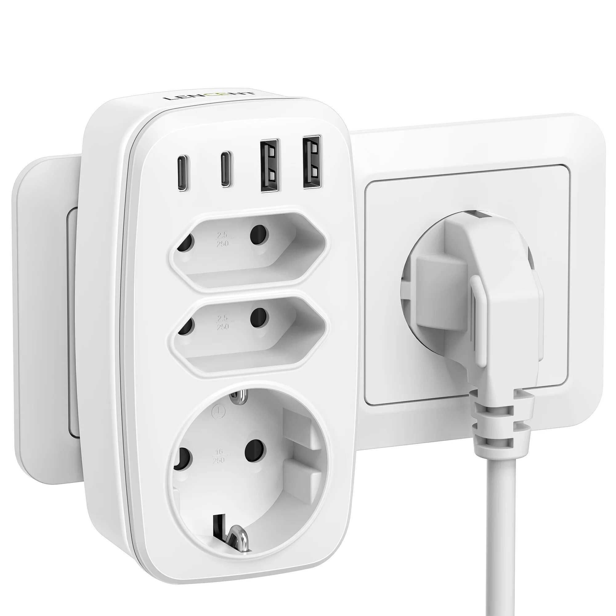 Удлинитель LENCENT WL-030SS-C3U 7-в-1 2USB 2TypeC 3AC