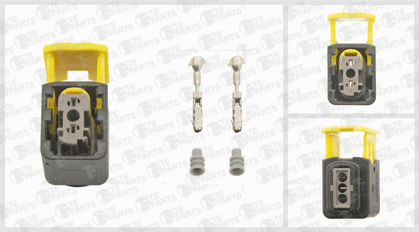 Разъем TE PARTS 7814563 2-х контактный, комплектация: корпус, 2-pin, 2 уплотнения, Mercedes, Scania
