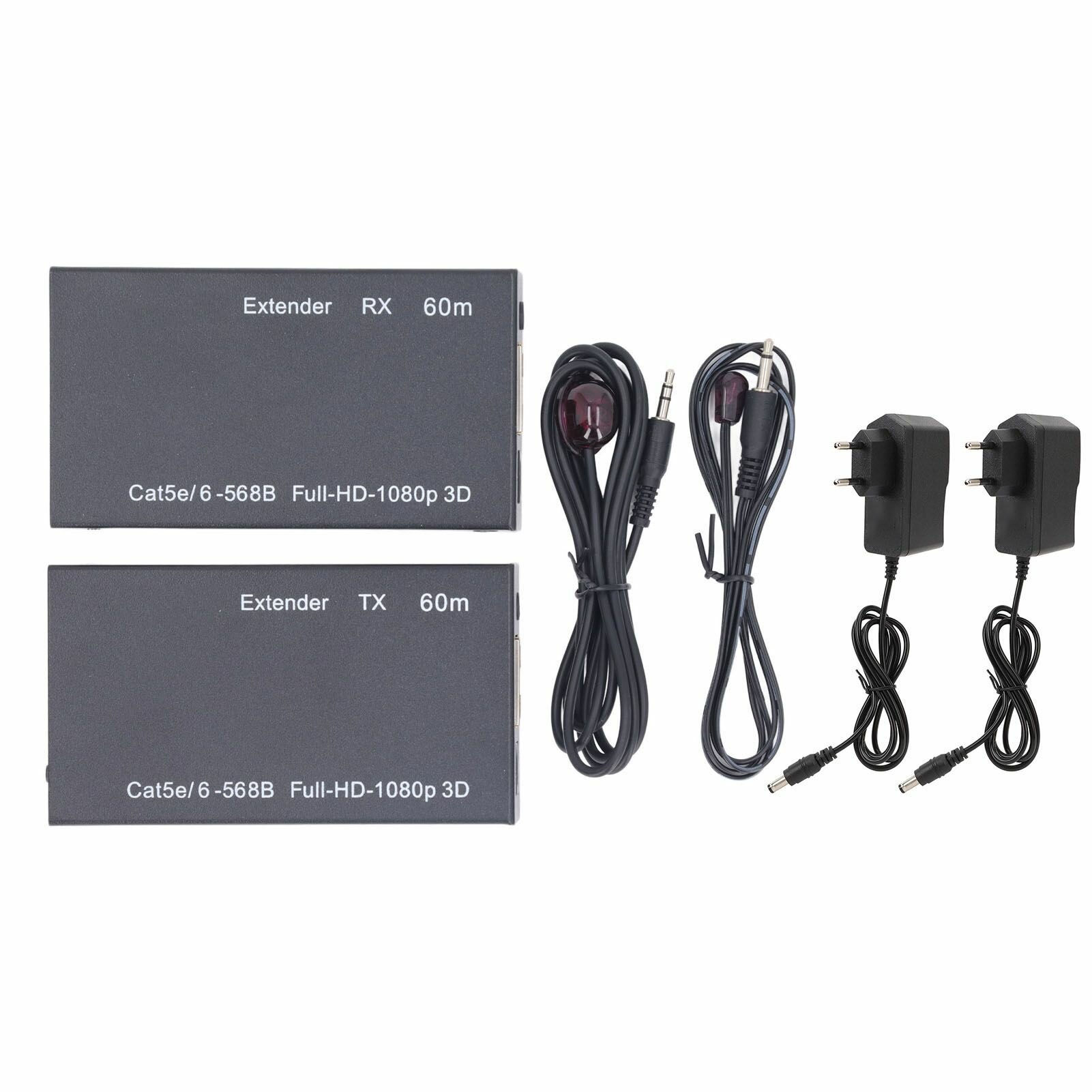 HD Extender Удлинитель на 65,6 ярдов из алюминиевого сплава Plug and Play HD Ethernet Extender для мониторинга компьютера 100 240 В, вилка европейского стандарта 100 240 В