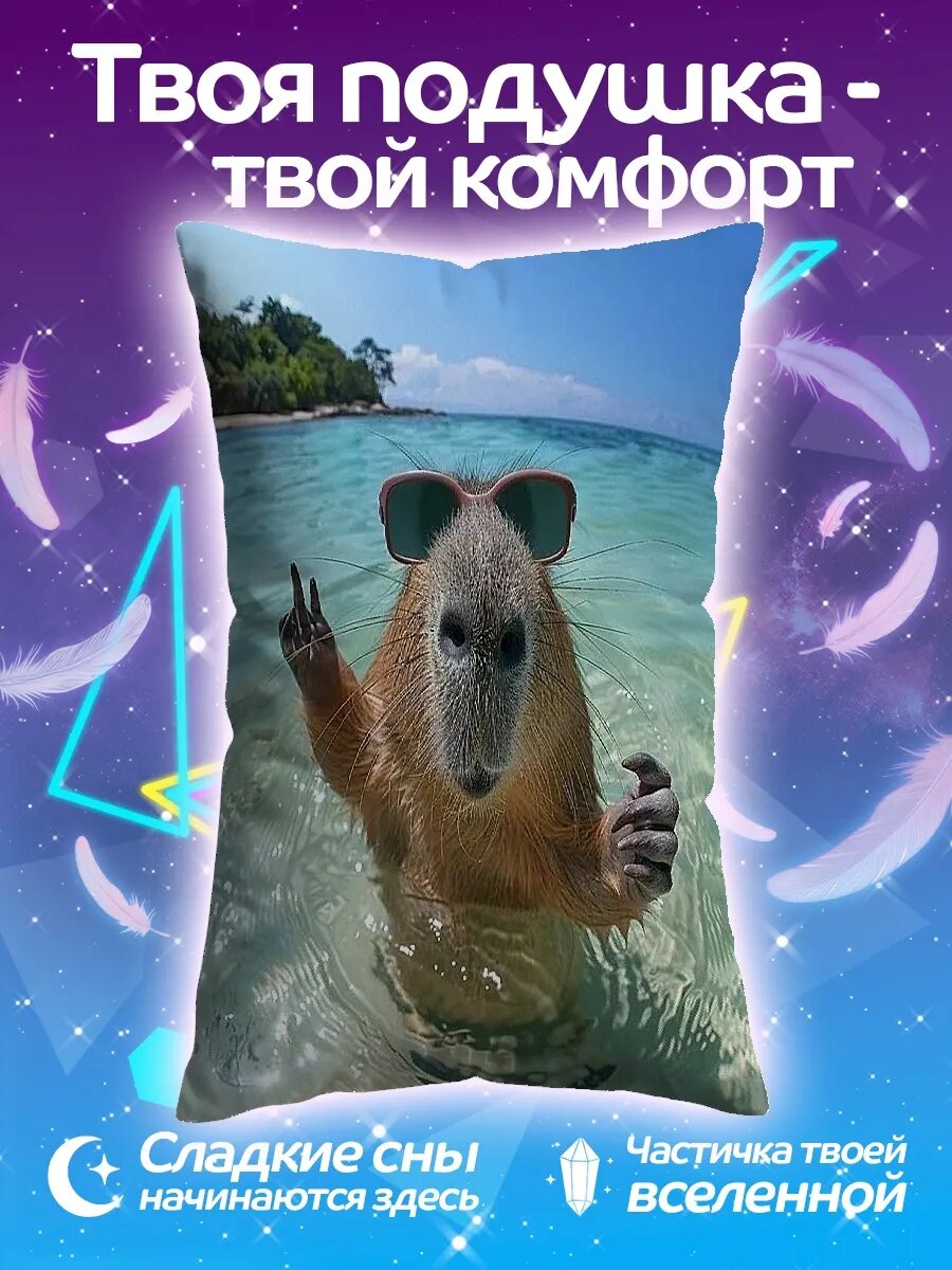 Подушка дакимакура Капибара в очках