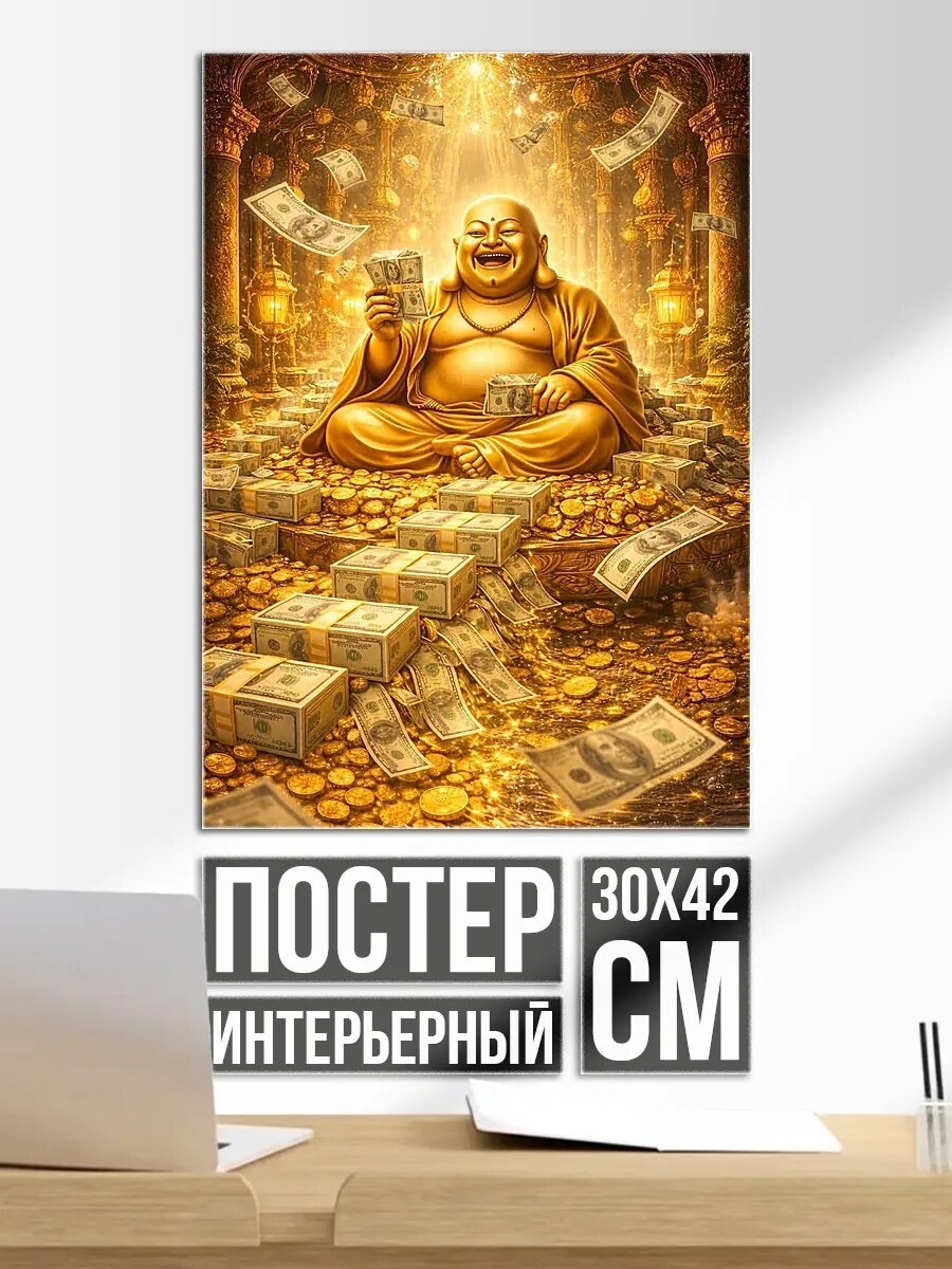 Плакат постер Будда богатства
