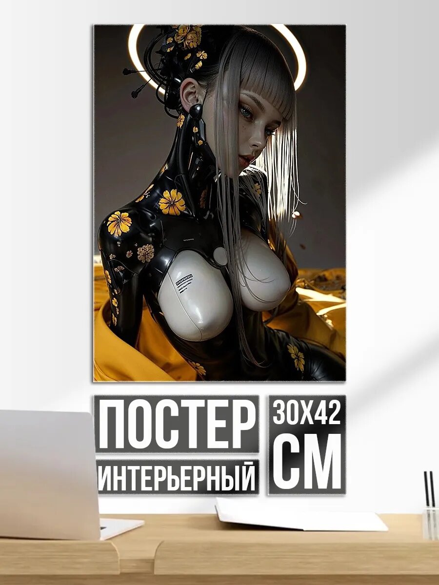 Плакат постер Киберпанк гейша