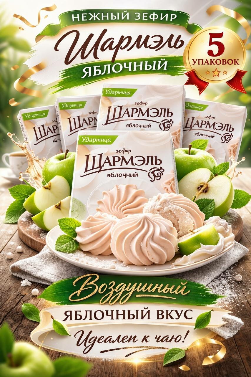 Зефир Ударница яблоко 255 гр.