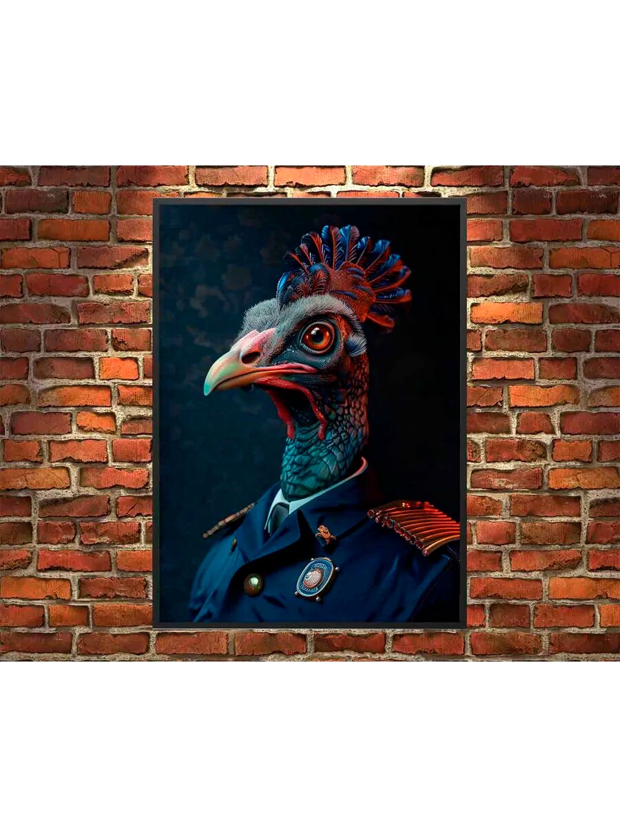 Павлинья птица-полицейский 2, Плакат 30x42см