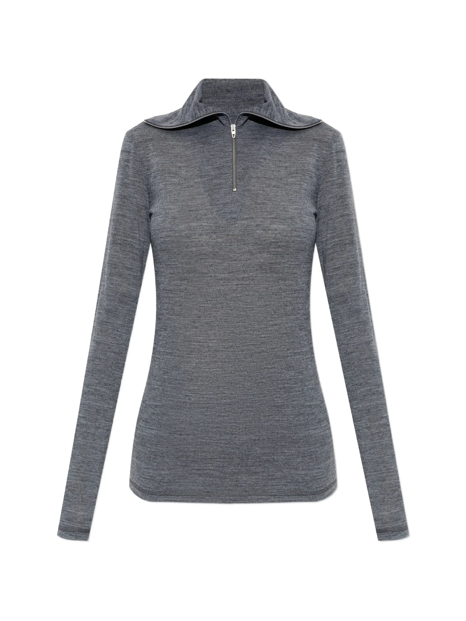 Топ Quarter-zip stand-up collar top