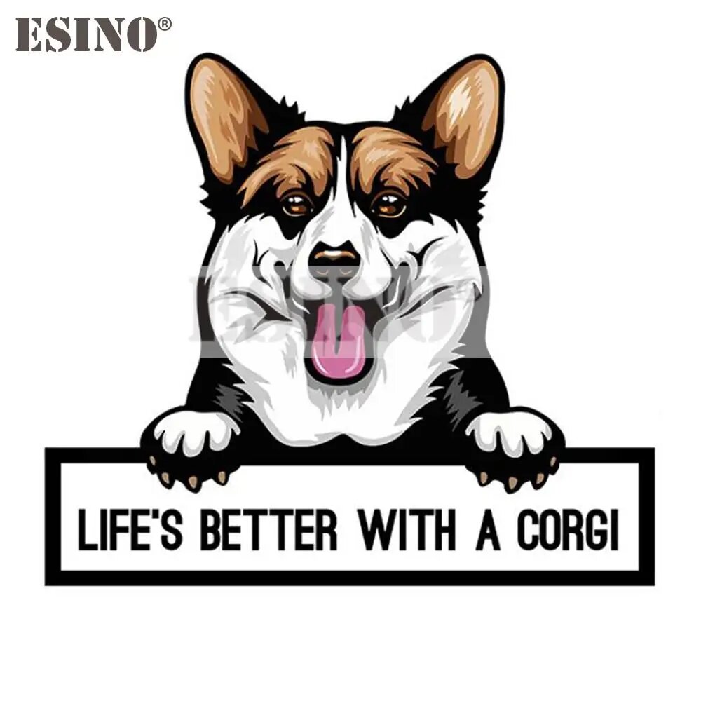 Life's Better с собакой корги, водонепроницаемая наклейка из ПВХ, виниловая наклейка на весь корпус автомобиля