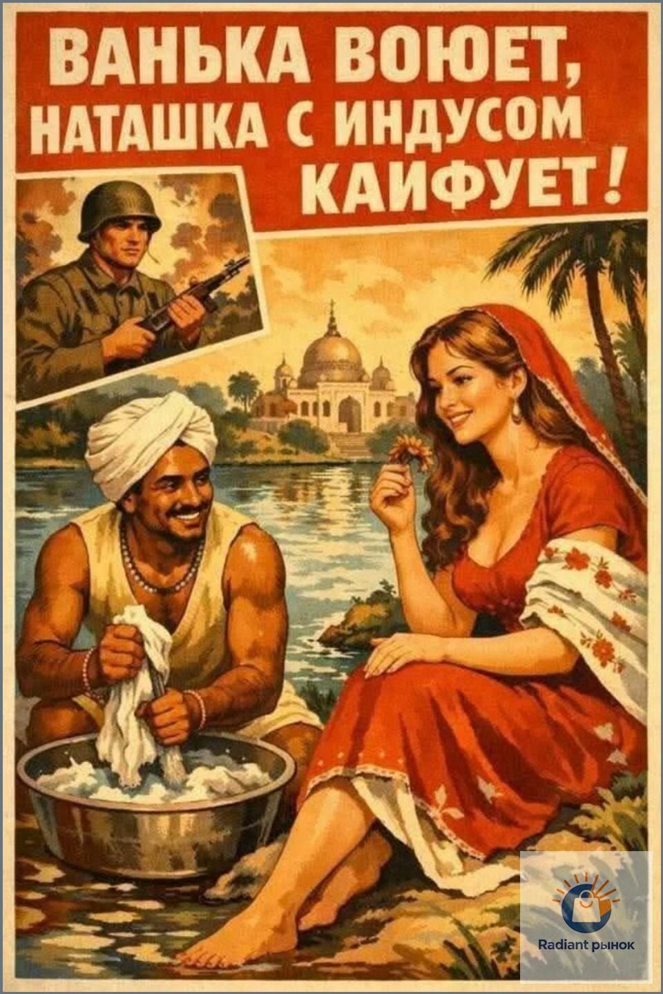 Иллюстрация в стиле ретро в советском стиле(20x30cm)