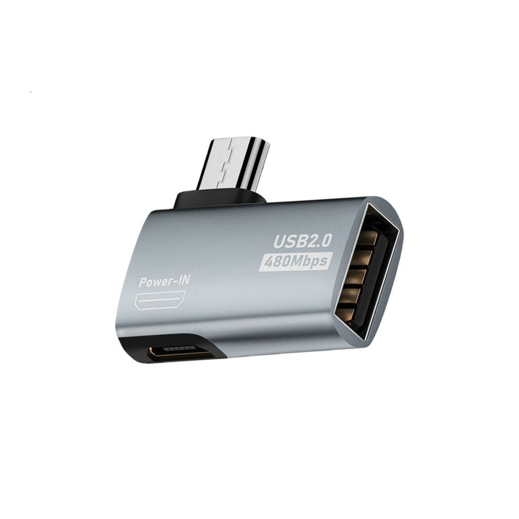 Переходник OTG Micro-USB мужской — USB женский, Согните вправо